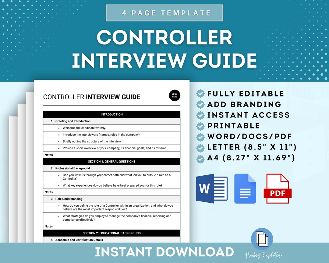 Controller Interview Guide, Financial Controller Interview Questions ...