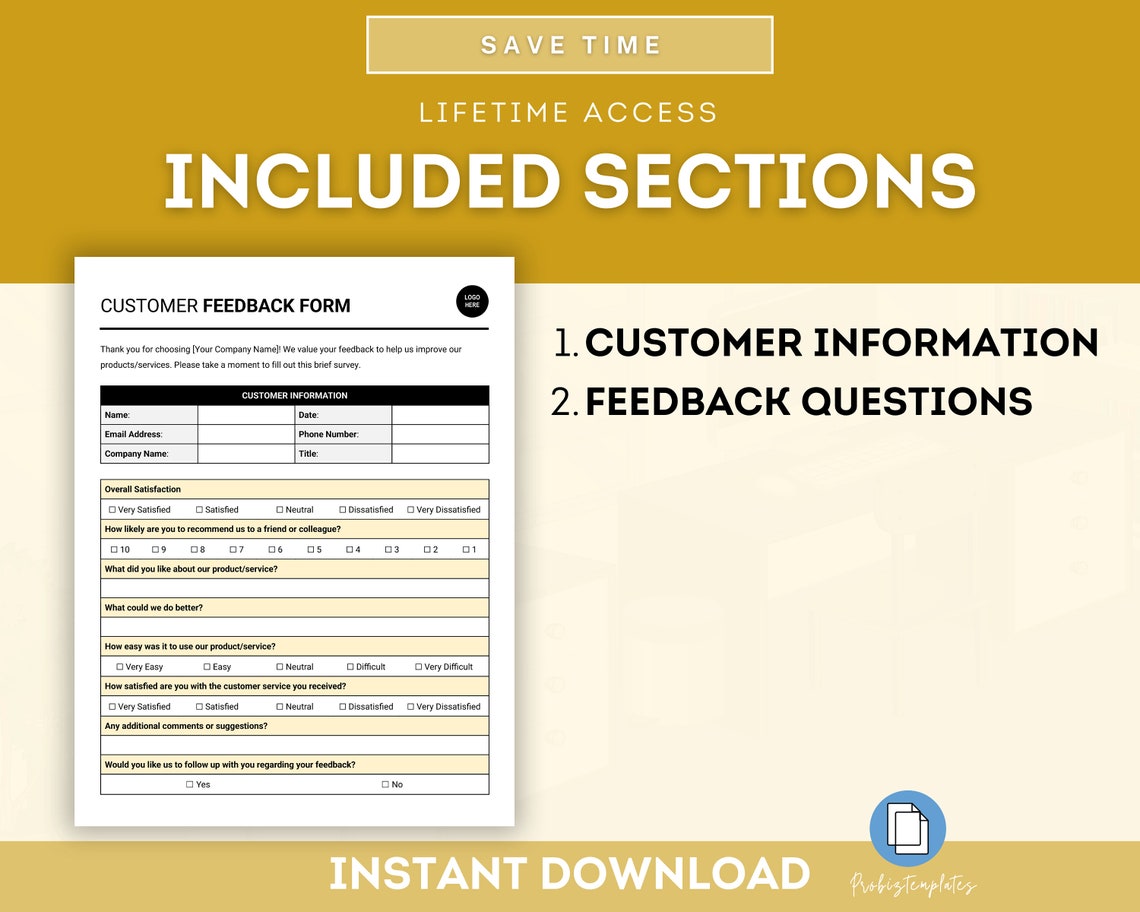 Customer Feedback Form Template, Client Satisfaction Survey, Buyer ...