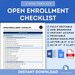 Open Enrollment Checklist Template, Benefits Enrollment Tasks Planner ...