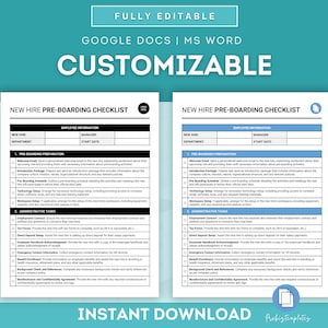 New Hire Pre-boarding Checklist, New Staff Pre-boarding Checklist ...