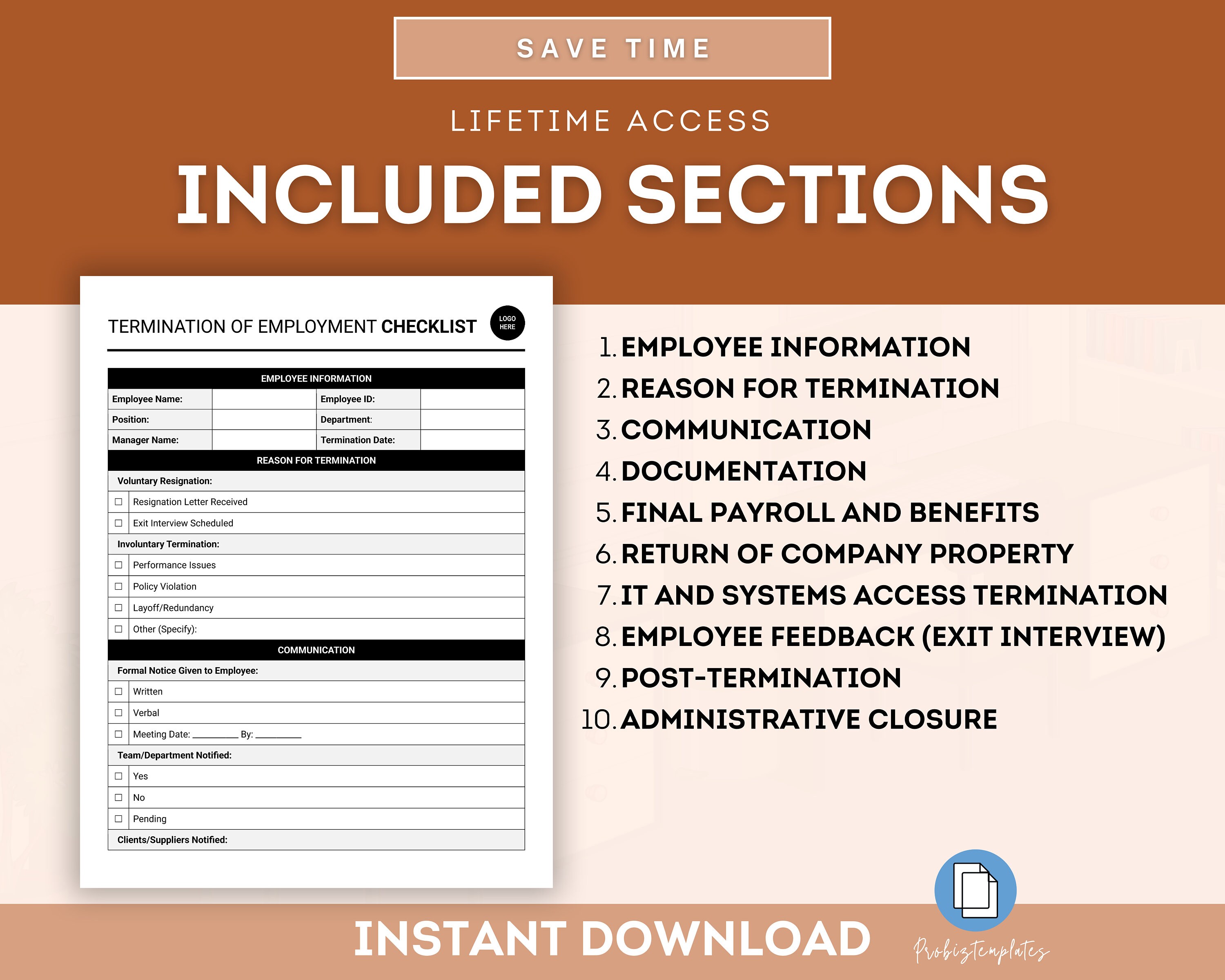 Termination of Employment Checklist Template, Employee Termination ...