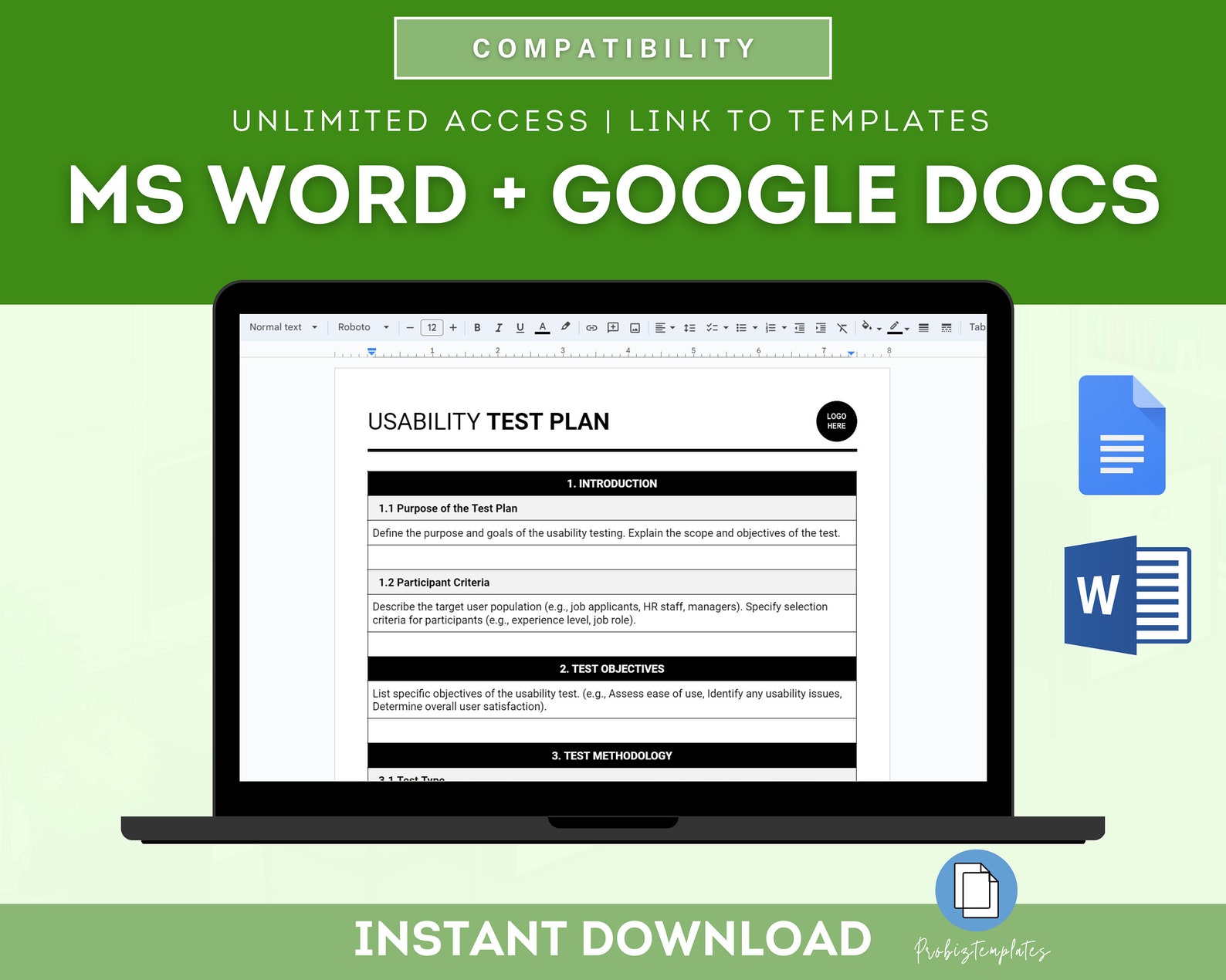 Usability Test Plan Template, User Experience Test Plan, UX Testing ...