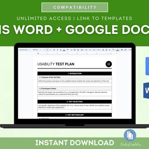 Usability Test Plan Template, User Experience Test Plan, UX Testing ...