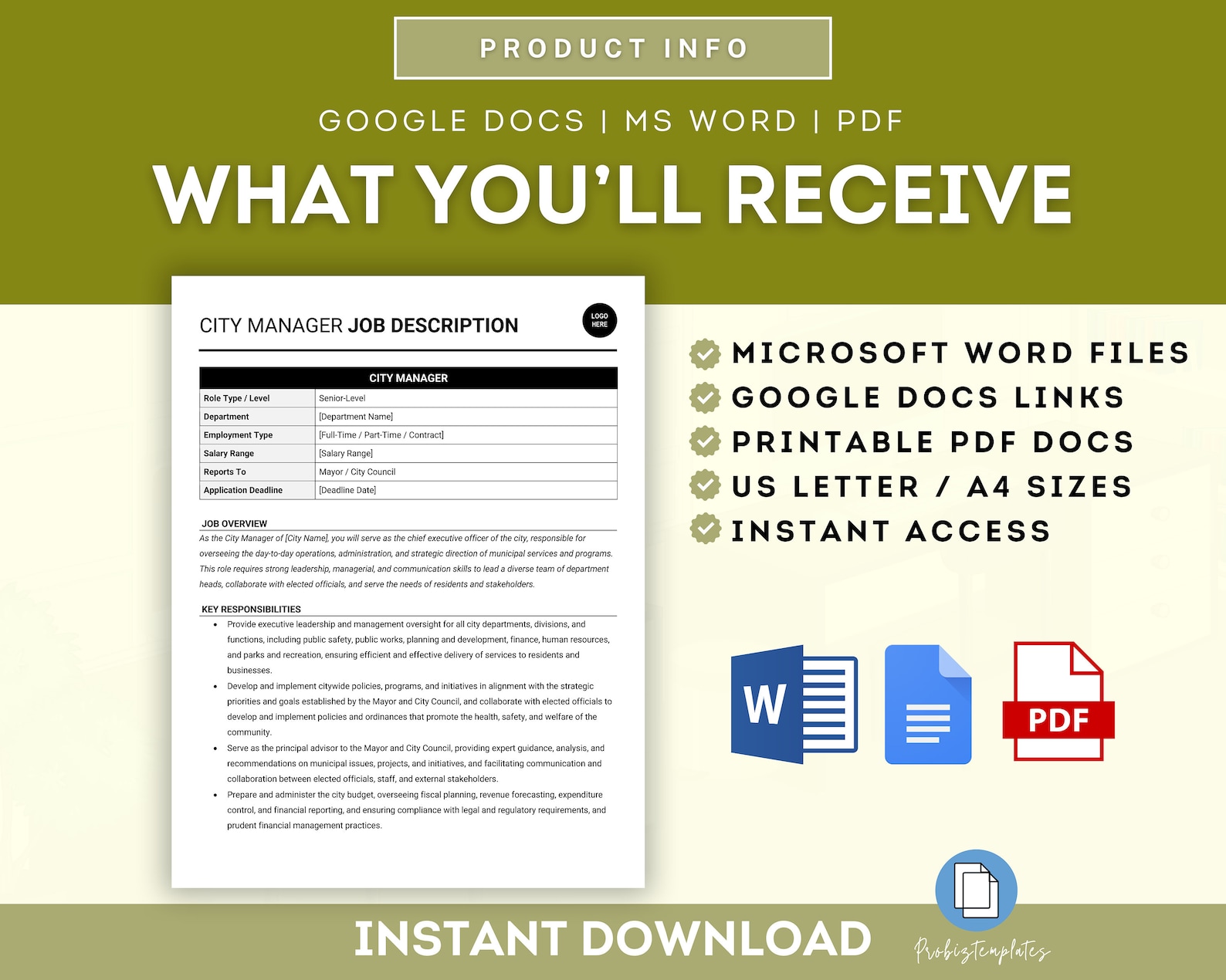 City Manager Job Description Template, Municipal Manager ...