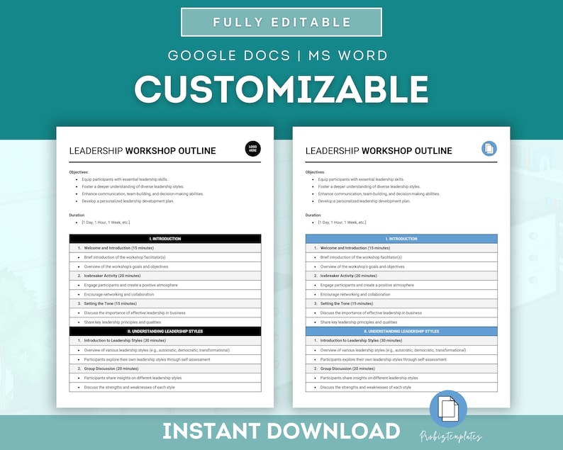 Leadership Training Workshop Outline, Employee Professional Development ...