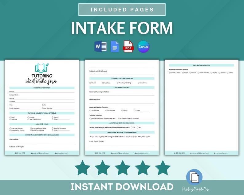 Tutoring Contract Bundle, Education Service Agreement Template ...