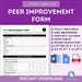 Peer Improvement Form Template, Peer Feedback Form, Employee Peer ...
