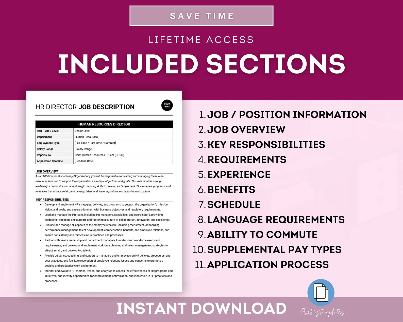 HR Director Job Description Template, Senior HR Director Role, HR ...