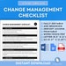 Change Management Checklist Template, Organizational Change Checklist ...