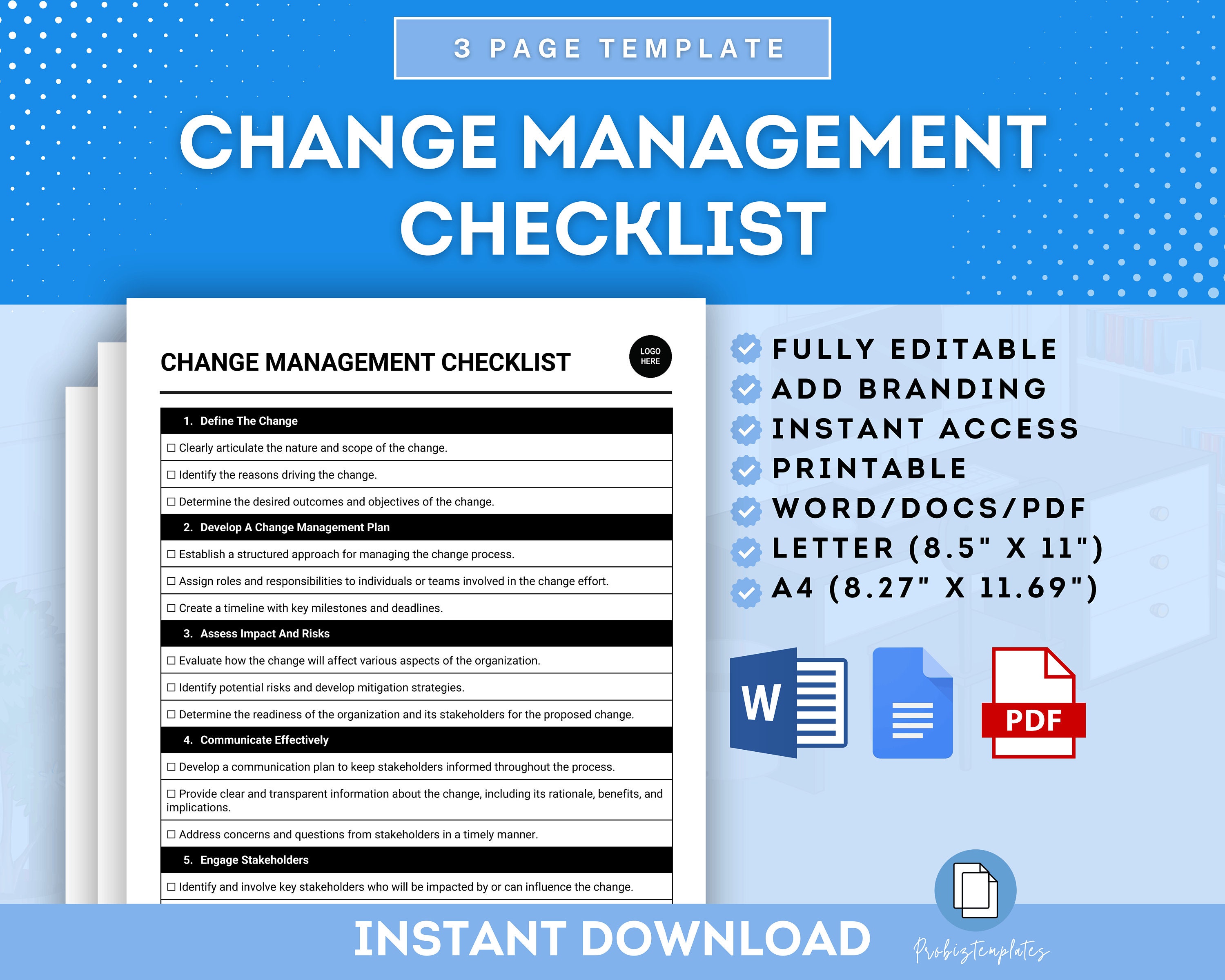 Change Management Checklist Template, Organizational Change Checklist ... Change Management Checklist Template, Organizational Change Checklist ...