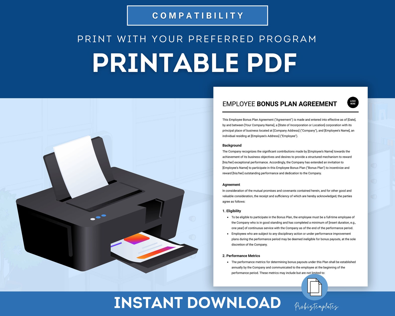 Employee Bonus Plan Agreement Template, Staff Incentive Scheme, Staff ...