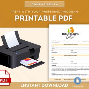 Dog Training Contract Bundle, Pet Training Agreement Form, Dog Trainer ...