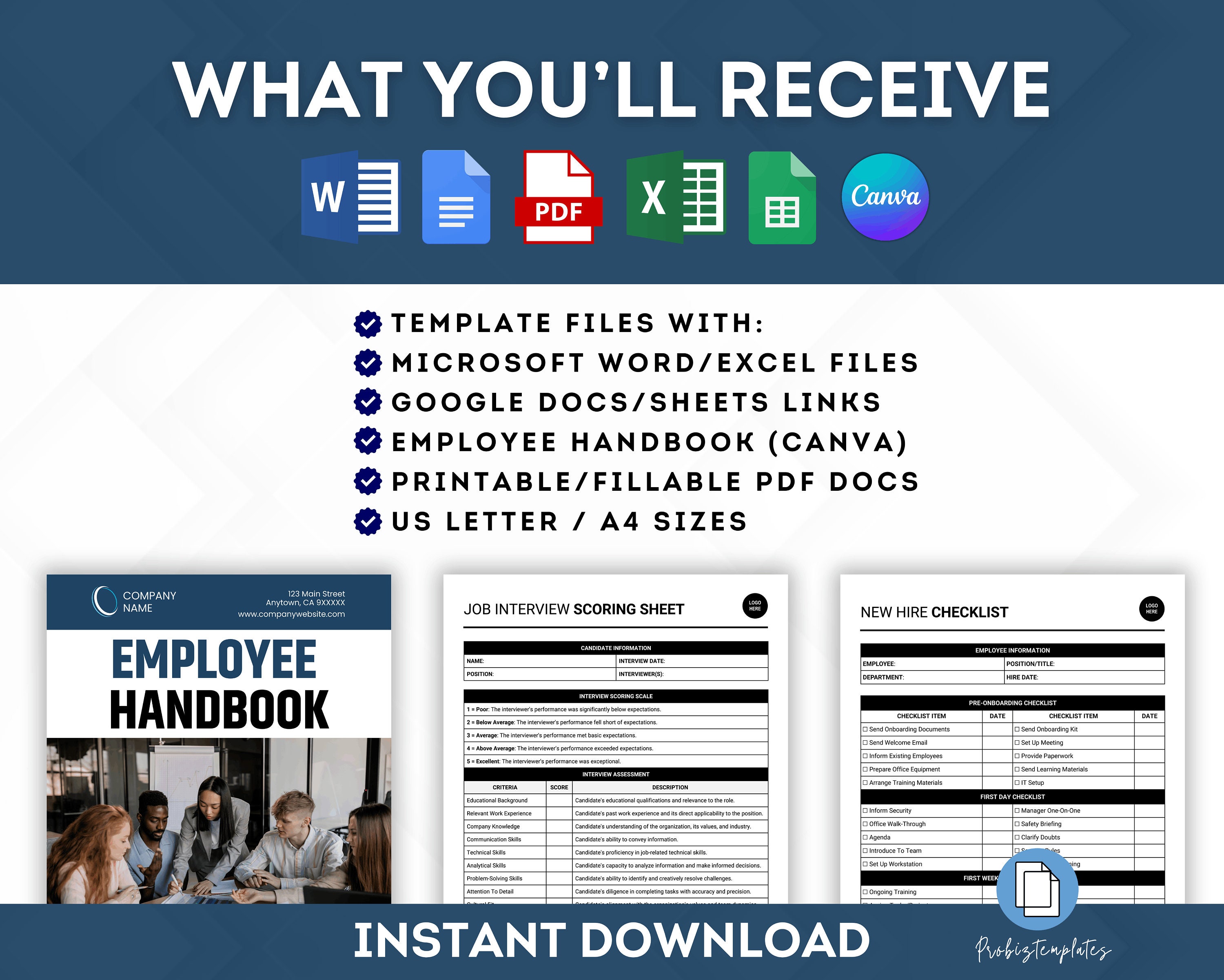 Human Resources Templates Bundle, Employee Onboarding, Employee ...