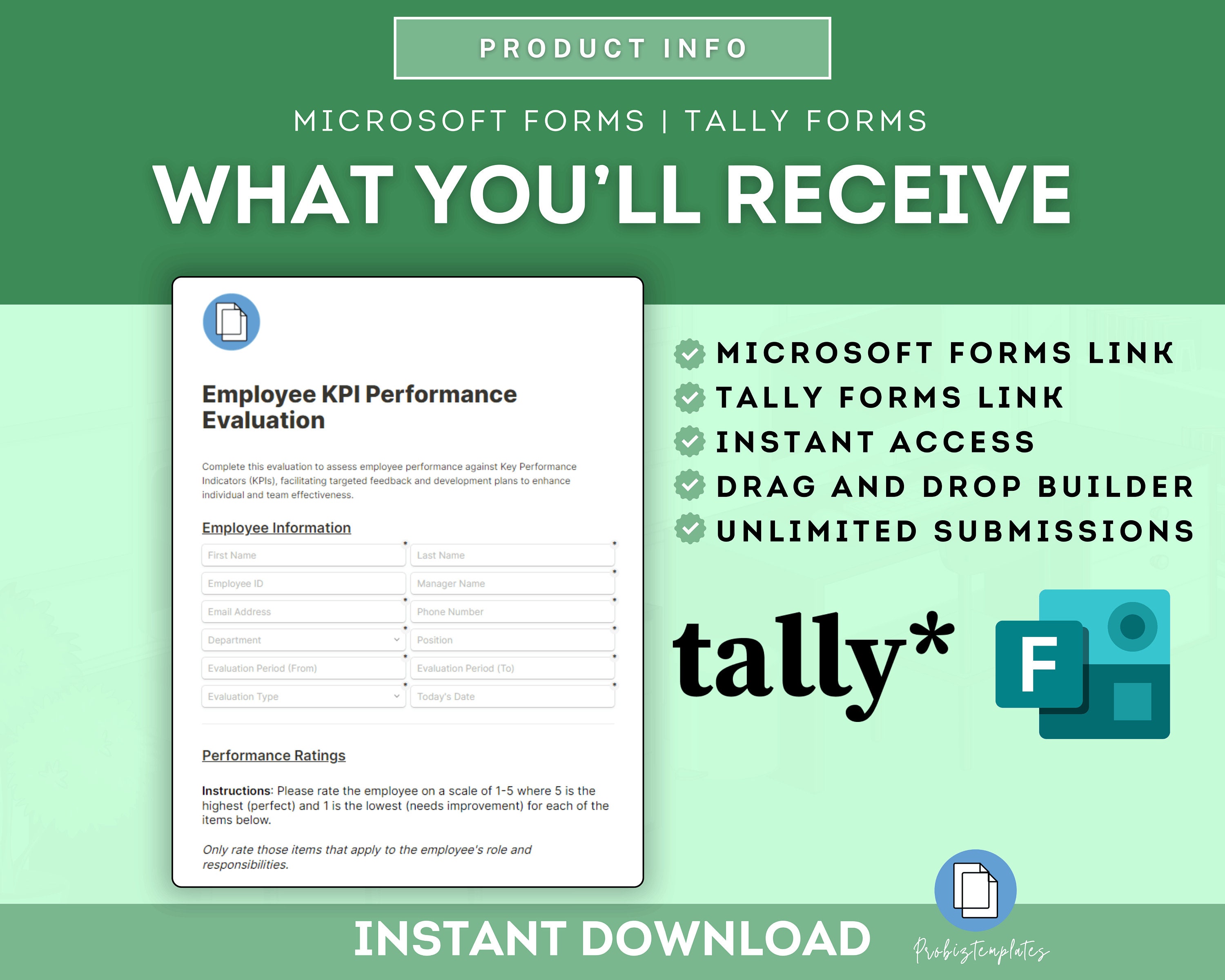 Employee KPI Performance Evaluation Online Form, Performance Metrics ...