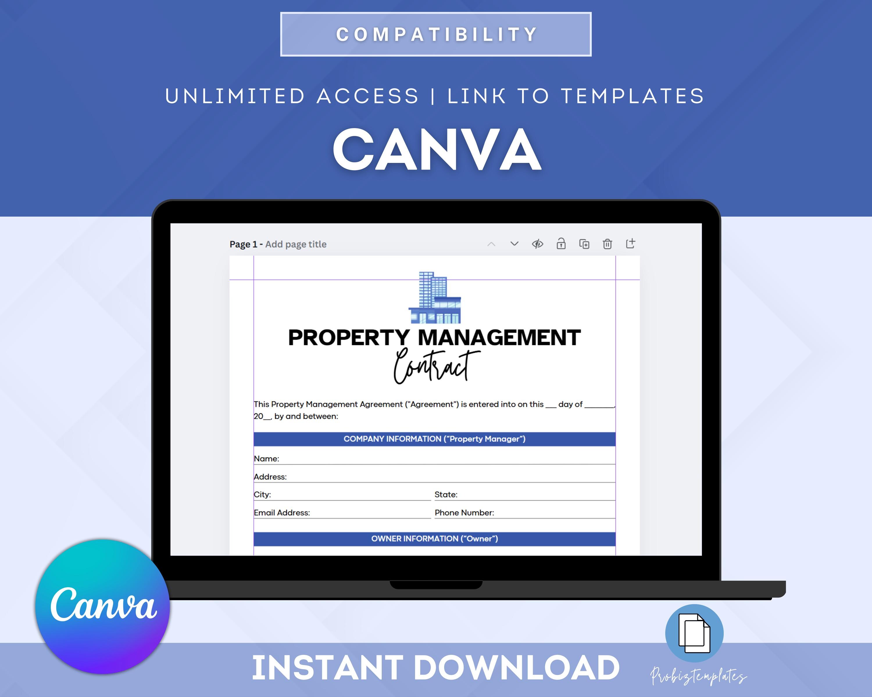 Property Management Contract Bundle, Rental Property Agreement Template ...