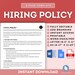 Hiring Policy Template, Employee Recruitment Policy, Talent Acquisition ...
