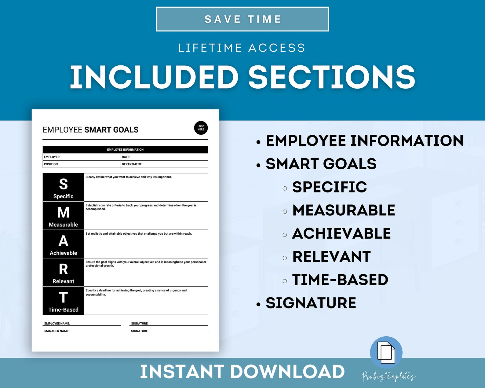 Employee SMART Goals Worksheet, SMART Goals Template, Employee Goal ...