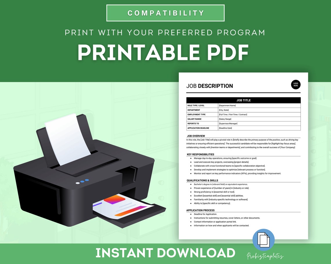 Job Description Template, Job Description Form, Employee Onboarding ...