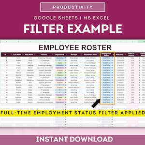 Employee Roster Template, Staff Database Template, Personnel Records ...