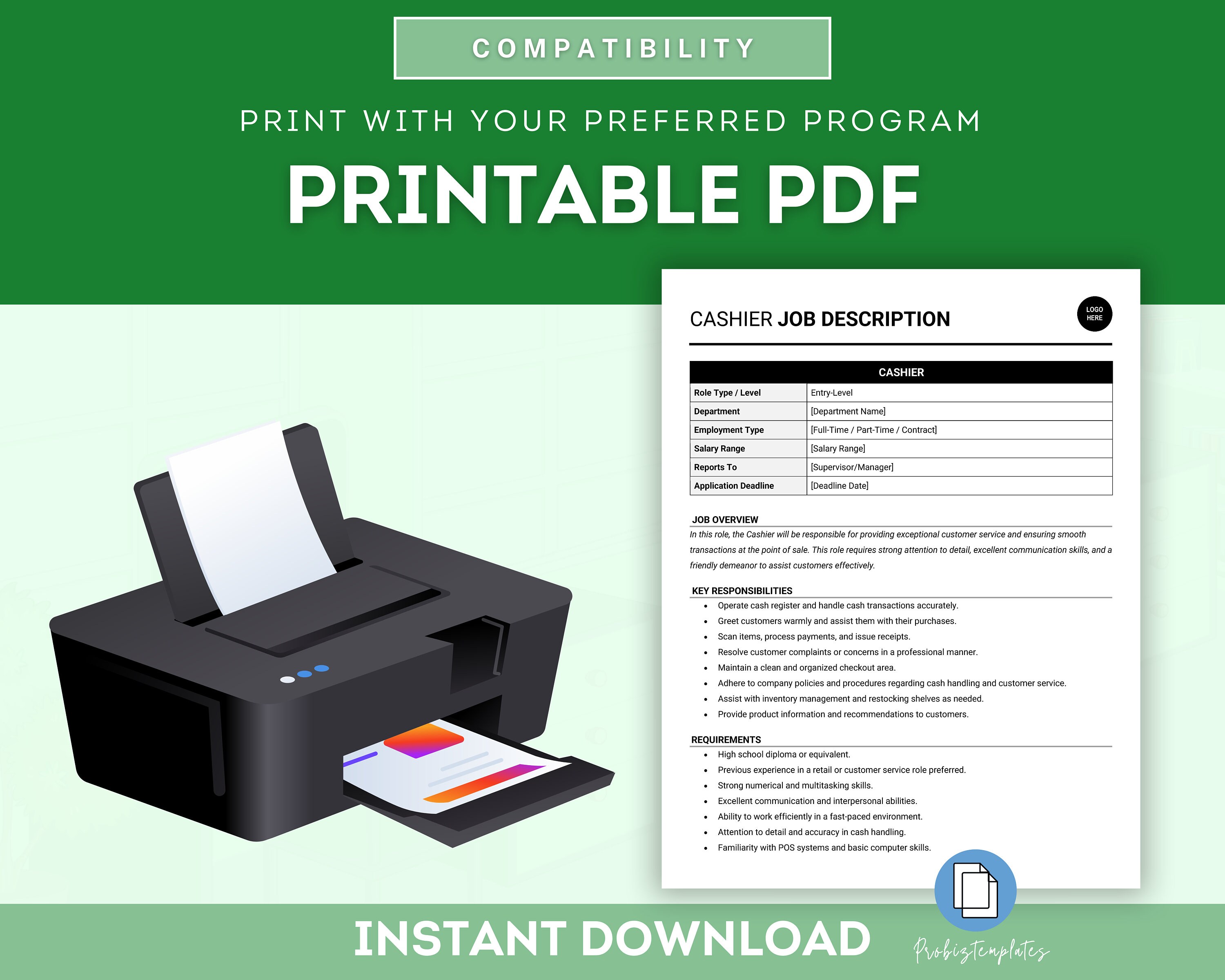 Cashier Job Description Template, Retail Cashier Responsibilities ...
