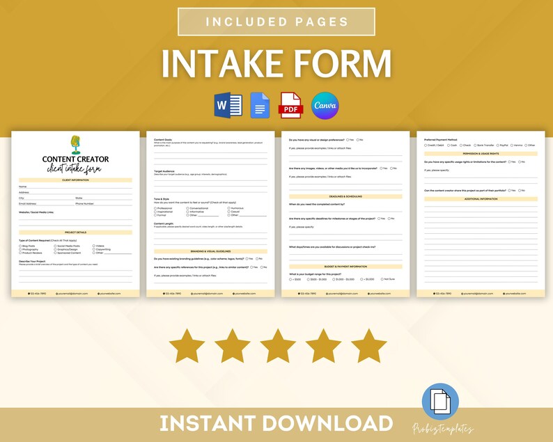 Content Creator Contract Bundle, Influencer Agreement Template, Social ...