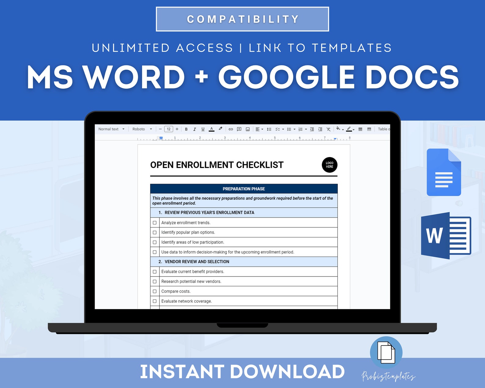 Open Enrollment Checklist Template, Benefits Enrollment Tasks Planner ...