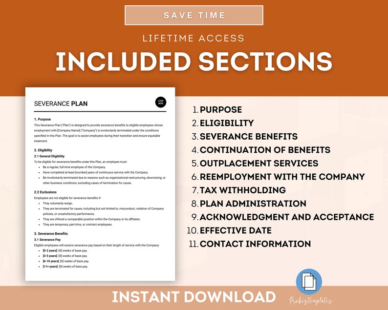 Severance Plan Template, Employee Severance Package, Severance Benefits ...