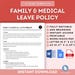 Family and Medical Leave Policy Template, Employee Family Leave ...