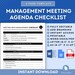 Meeting With Management Agenda Checklist Template, Management Meeting ...