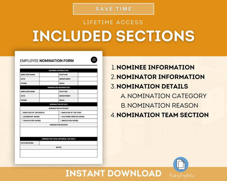 Employee Nomination Form Template, Staff Recognition Nomination ...