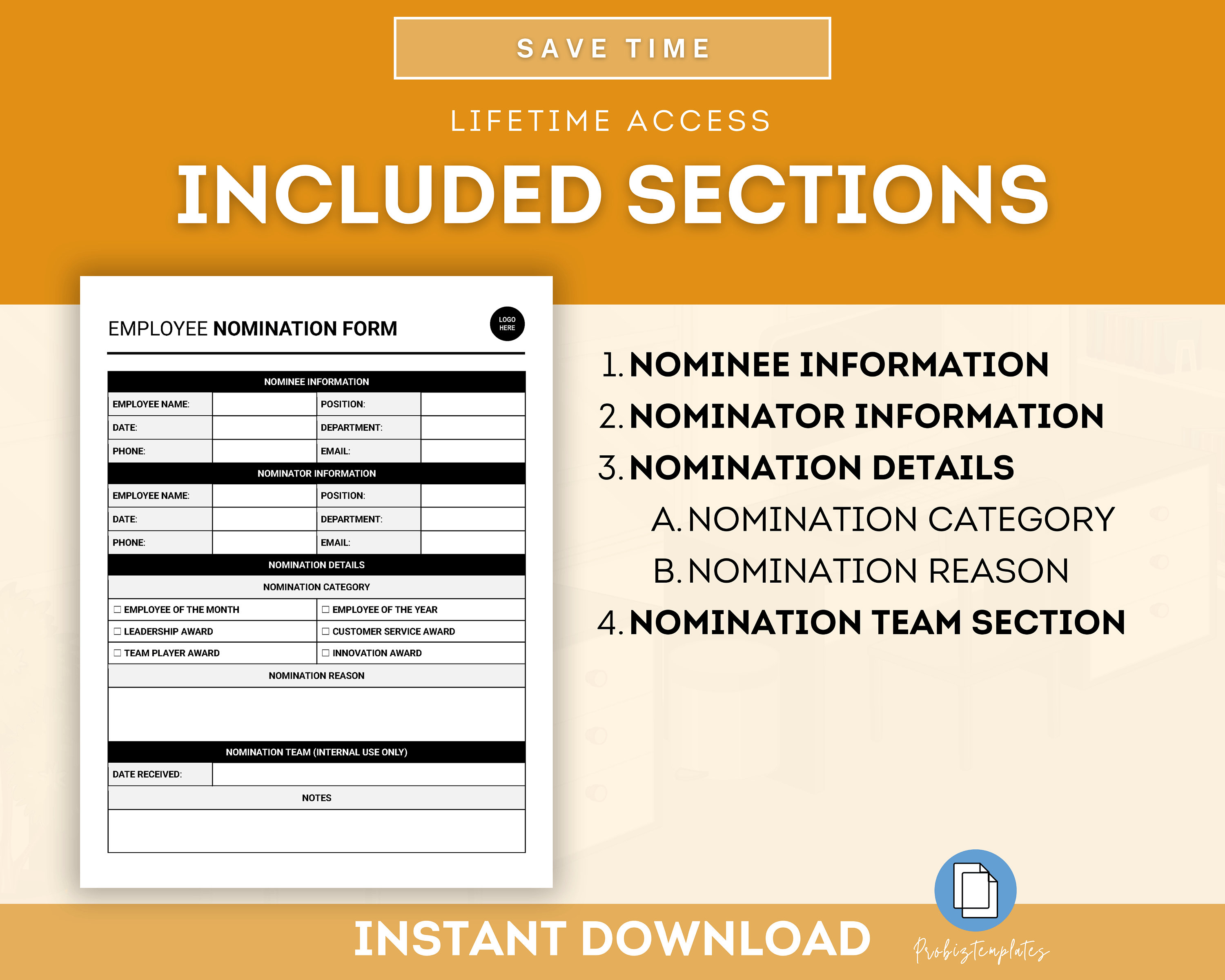 Employee Nomination Form Template, Staff Recognition Nomination ...