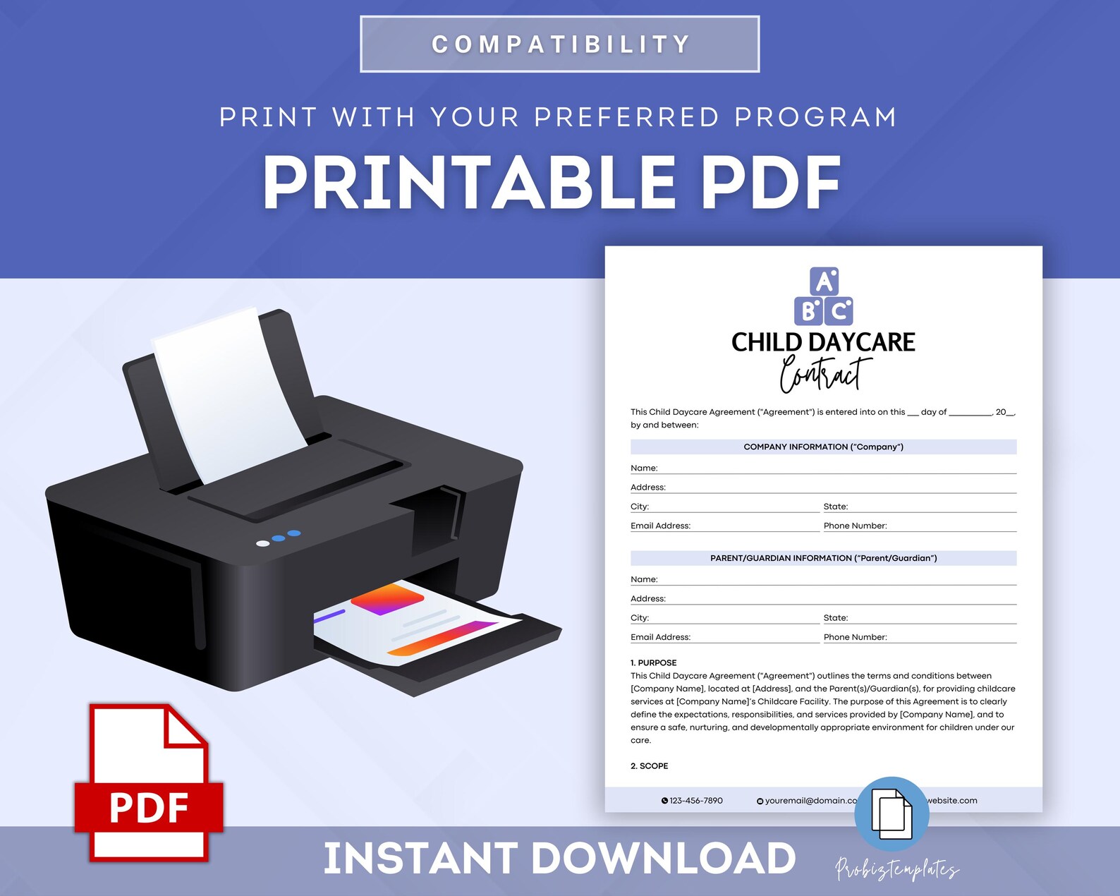 Daycare Contract Bundle, Daycare Business Starter Kit, Preschool ...