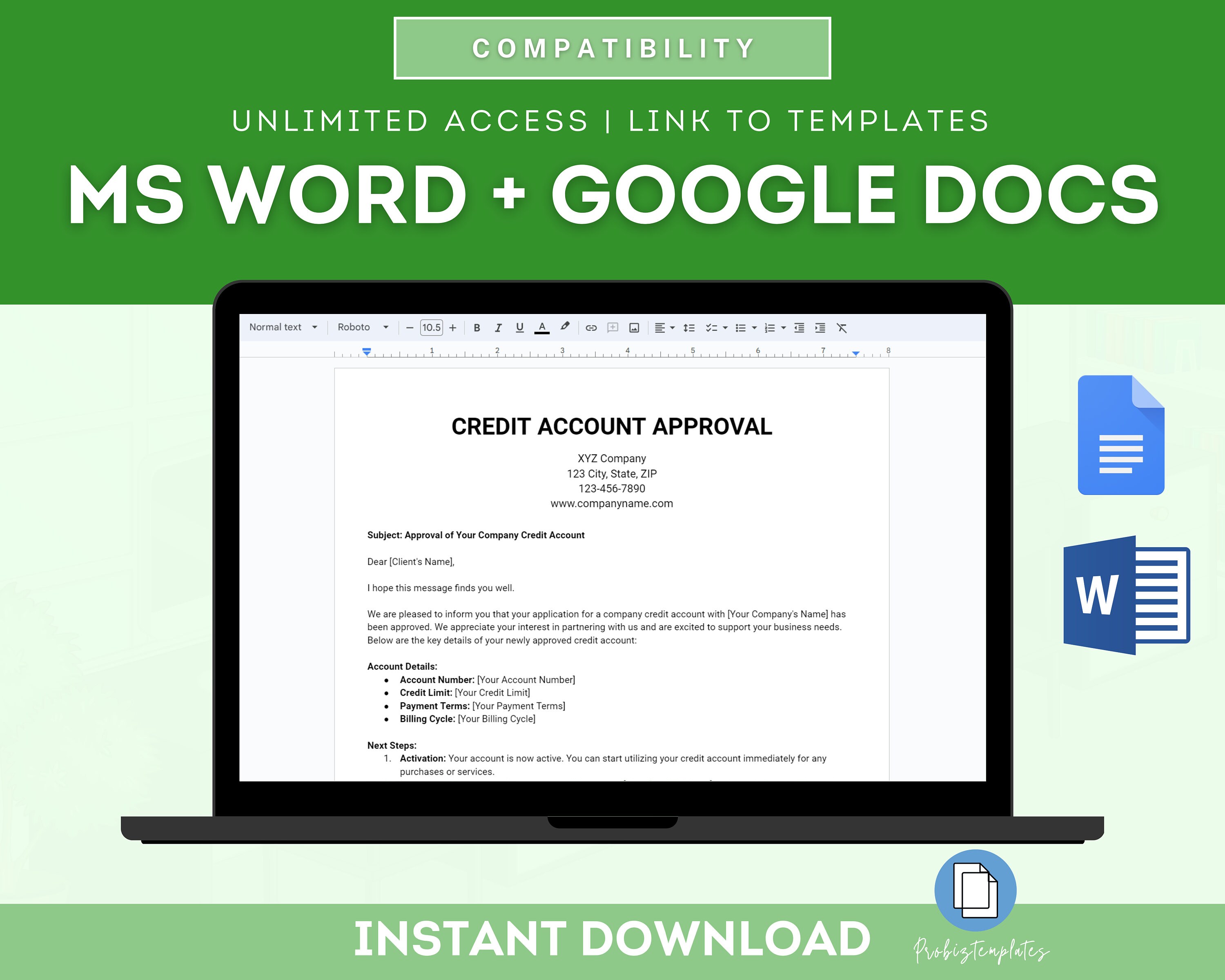 Company Credit Account Approval Letter Template, Business Credit ...