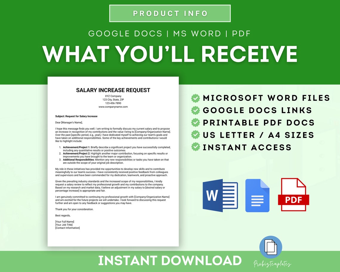 Salary Increase Request Letter, Pay Raise Request Letter, Salary ...