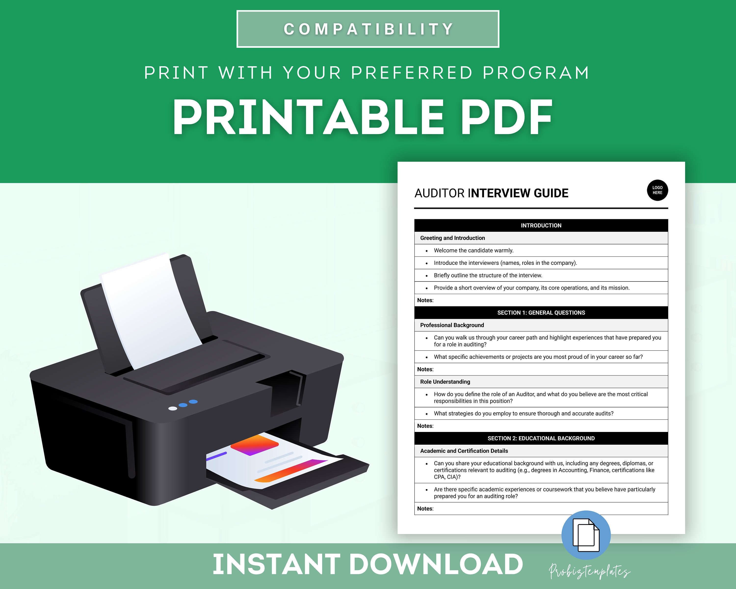 Auditor Interview Guide Template, Auditor Interview Questions ...