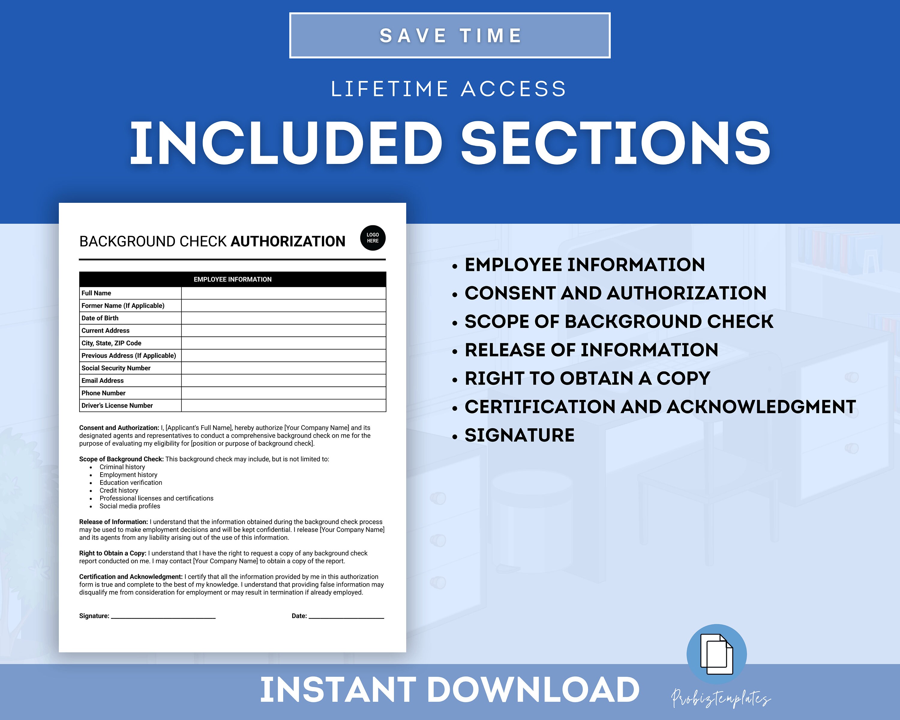 Background Check Authorization Form, Background Consent Form ...