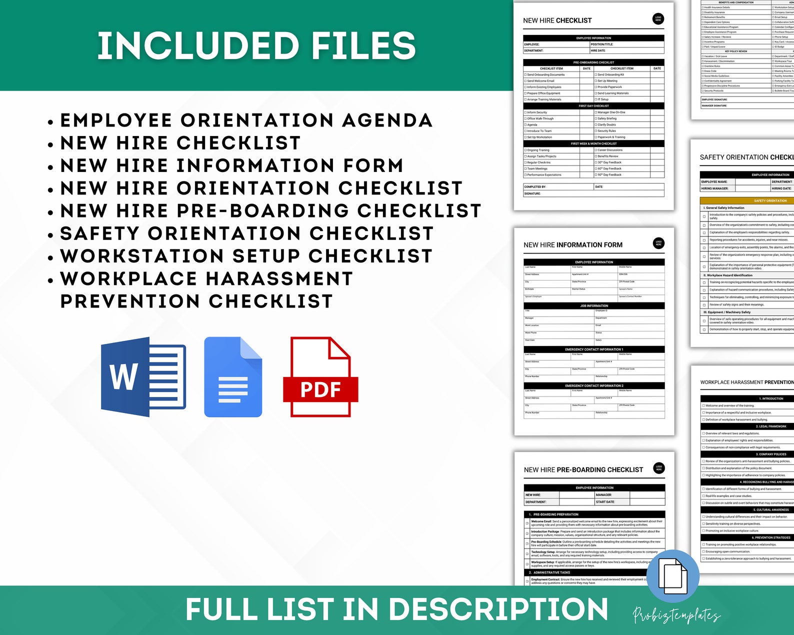 New Hire Checklist Bundle, Employee Orientation Bundle, Employment ...
