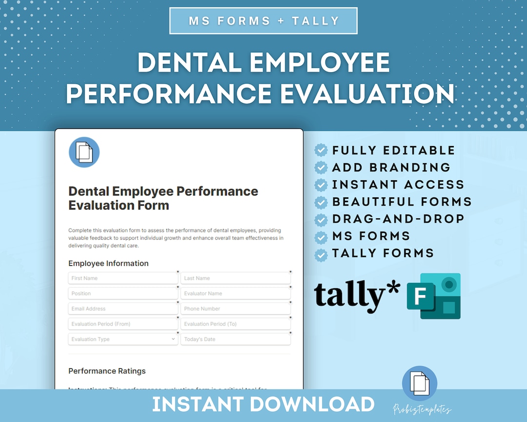 Dental Employee Performance Evaluation Online Form, Dental Staff ...