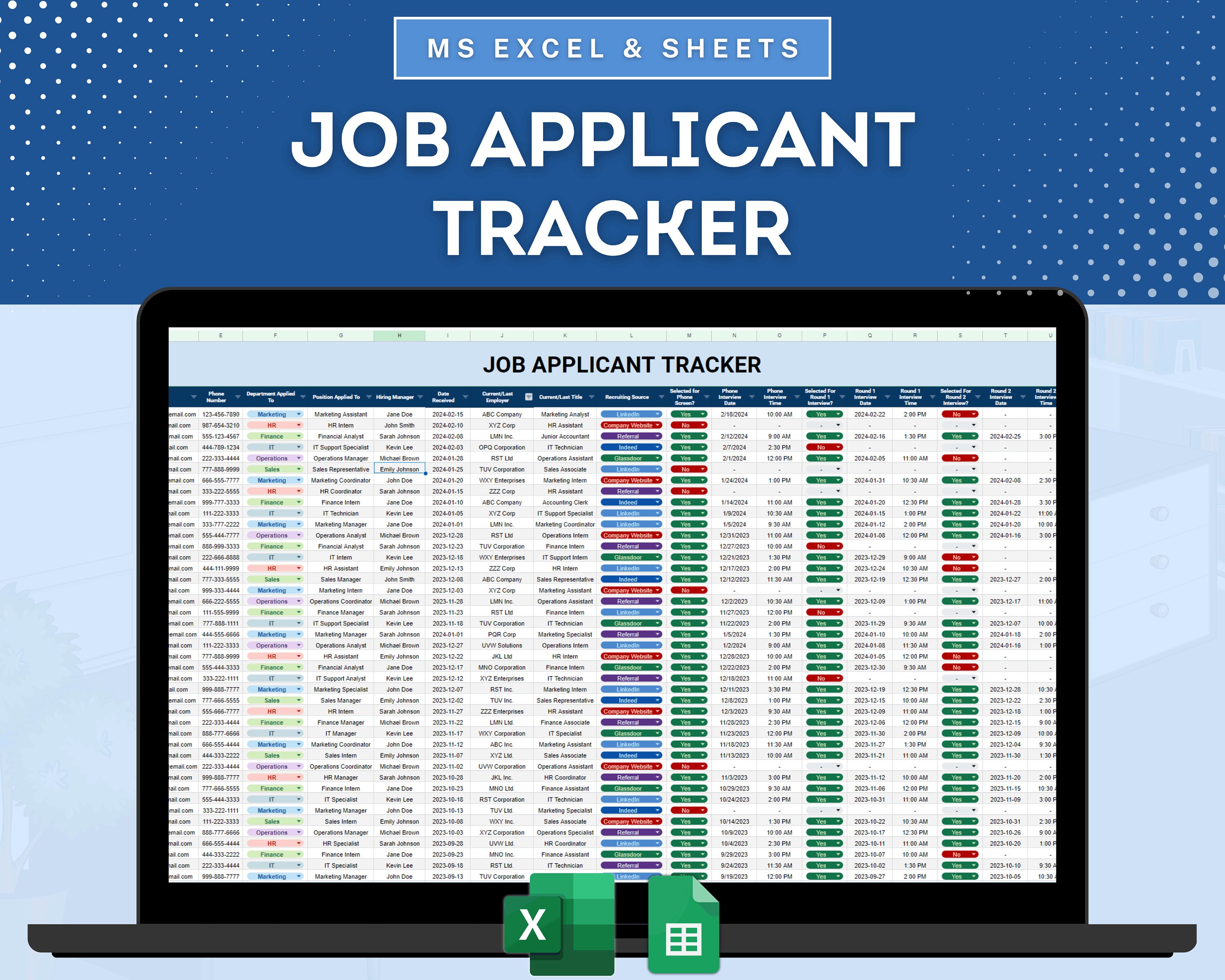 Job Applicant Tracker, Applicant Tracking Tool, Recruitment Applicant ...