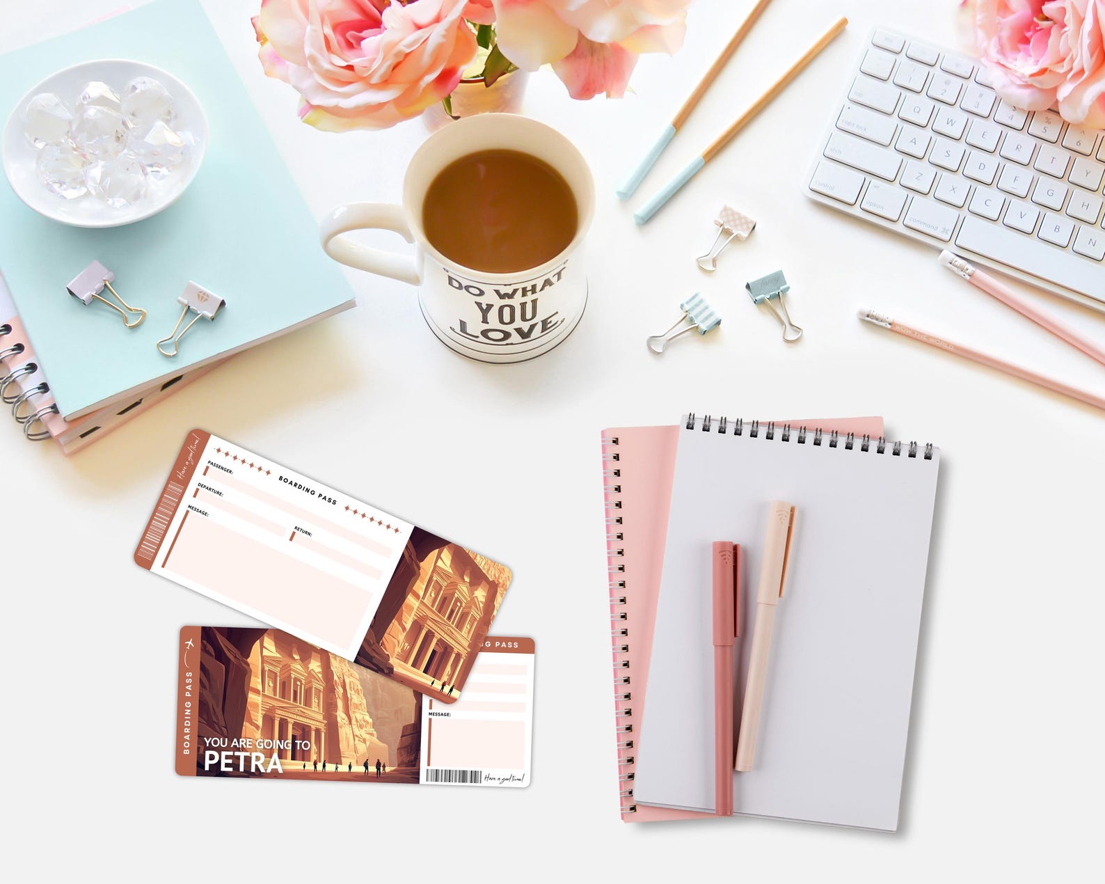 Printable Petra Surprise Gift Ticket, Editable Jordan Vacation Boarding ...
