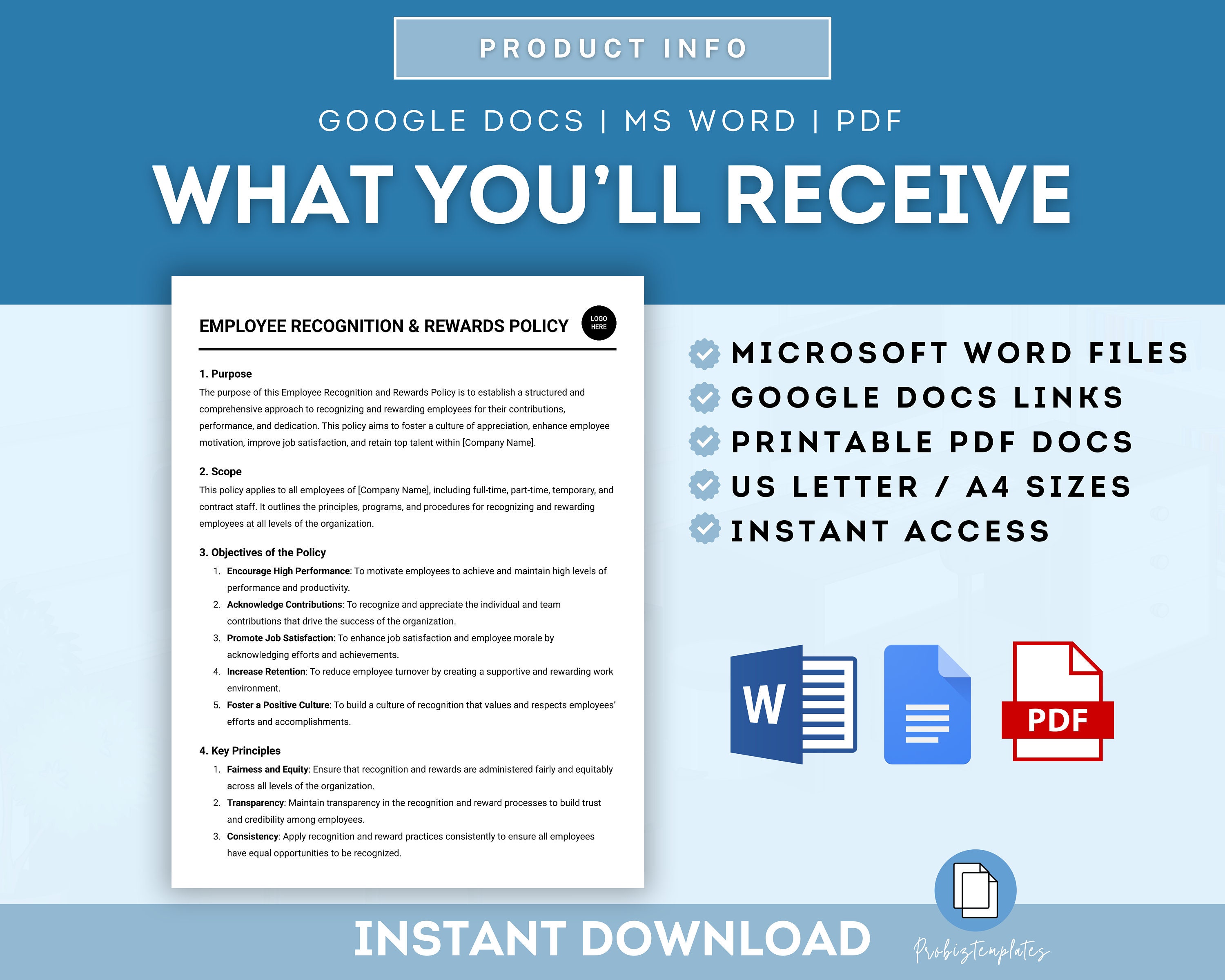 Employee Recognition and Rewards Policy Template, Employee Appreciation ...