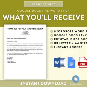 Thank You for Your Favorable Review Letter, Positive Review ...
