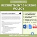 Recruitment & Hiring Policy Template, Employee Recruitment Policy ...