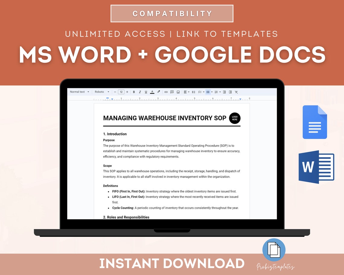 Managing Warehouse Inventory SOP Template, Warehouse Inventory ...
