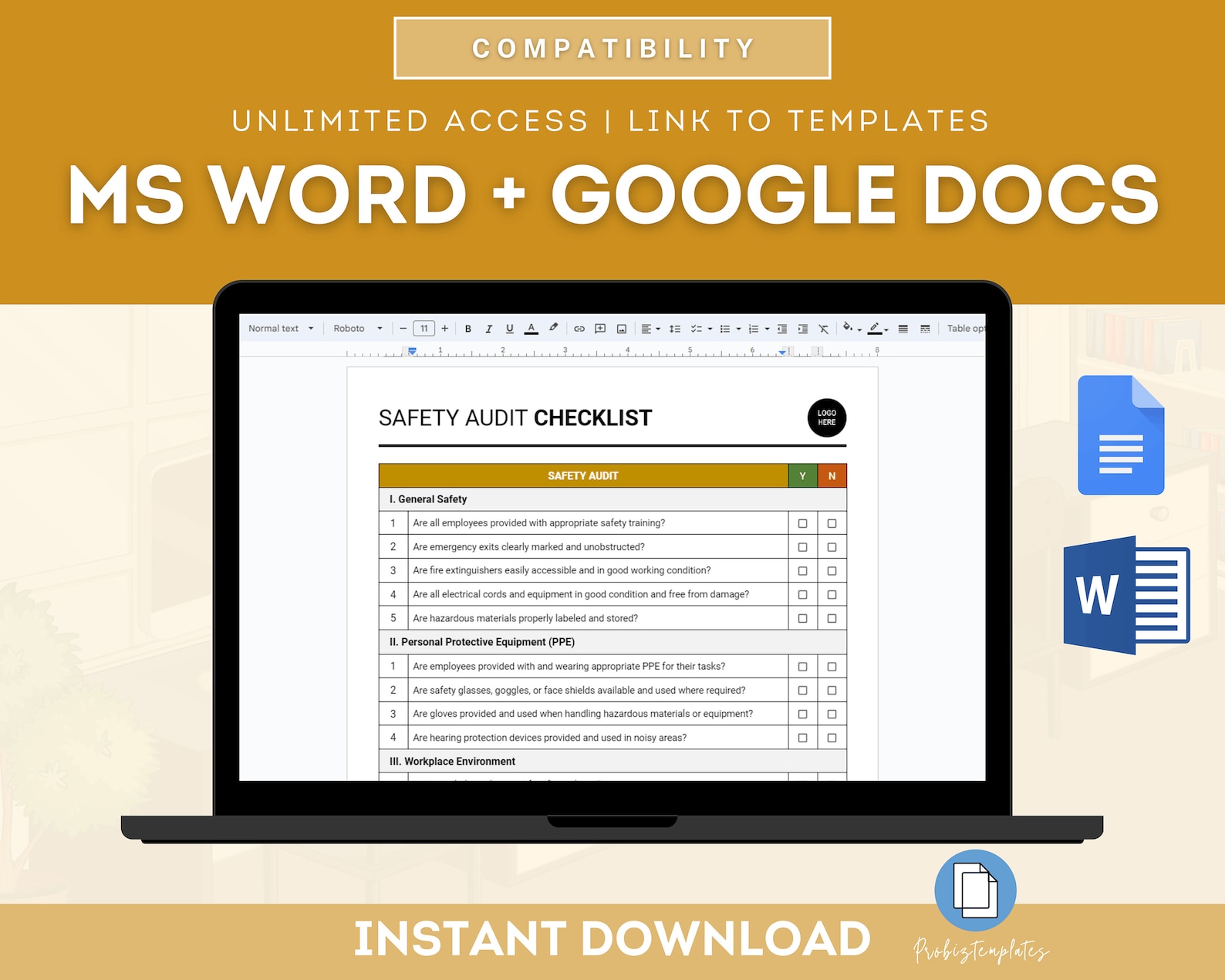 Workplace Safety Audit Checklist Template, Safety Inspection Form ...