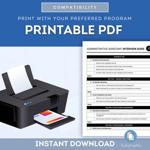 Administrative Assistant Interview Guide Template, Admin Assistant ...