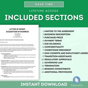Letter of Intent Acquisition of Business Template, Business Acquisition ...
