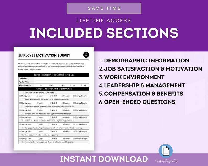 Employee Motivation Survey Template, Staff Motivation Questionnaire ...