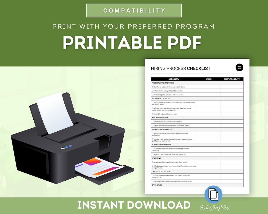 Hiring Process Checklist Template, Employee Recruitment Process ...