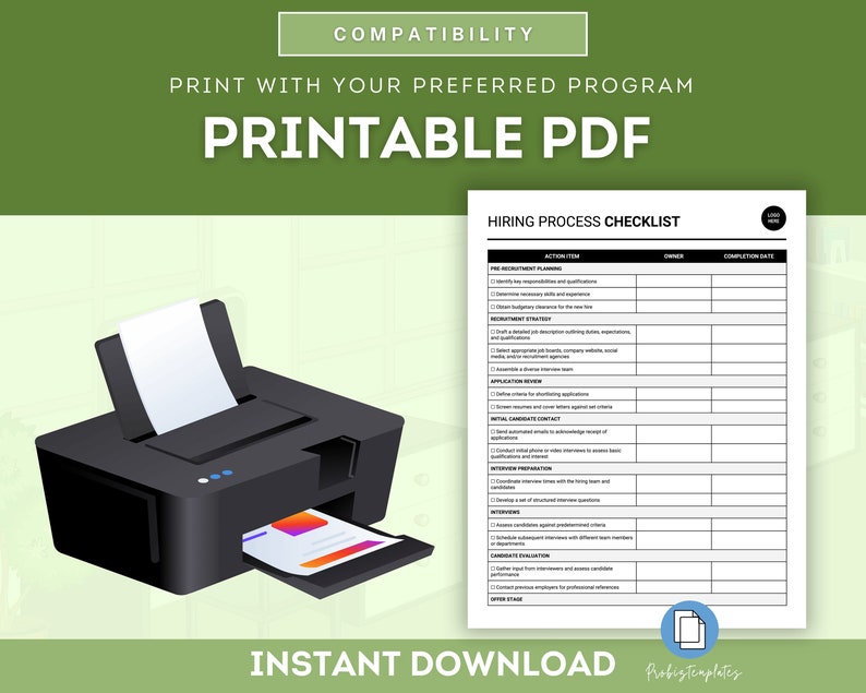 Hiring Process Checklist Template, Employee Recruitment Process ...